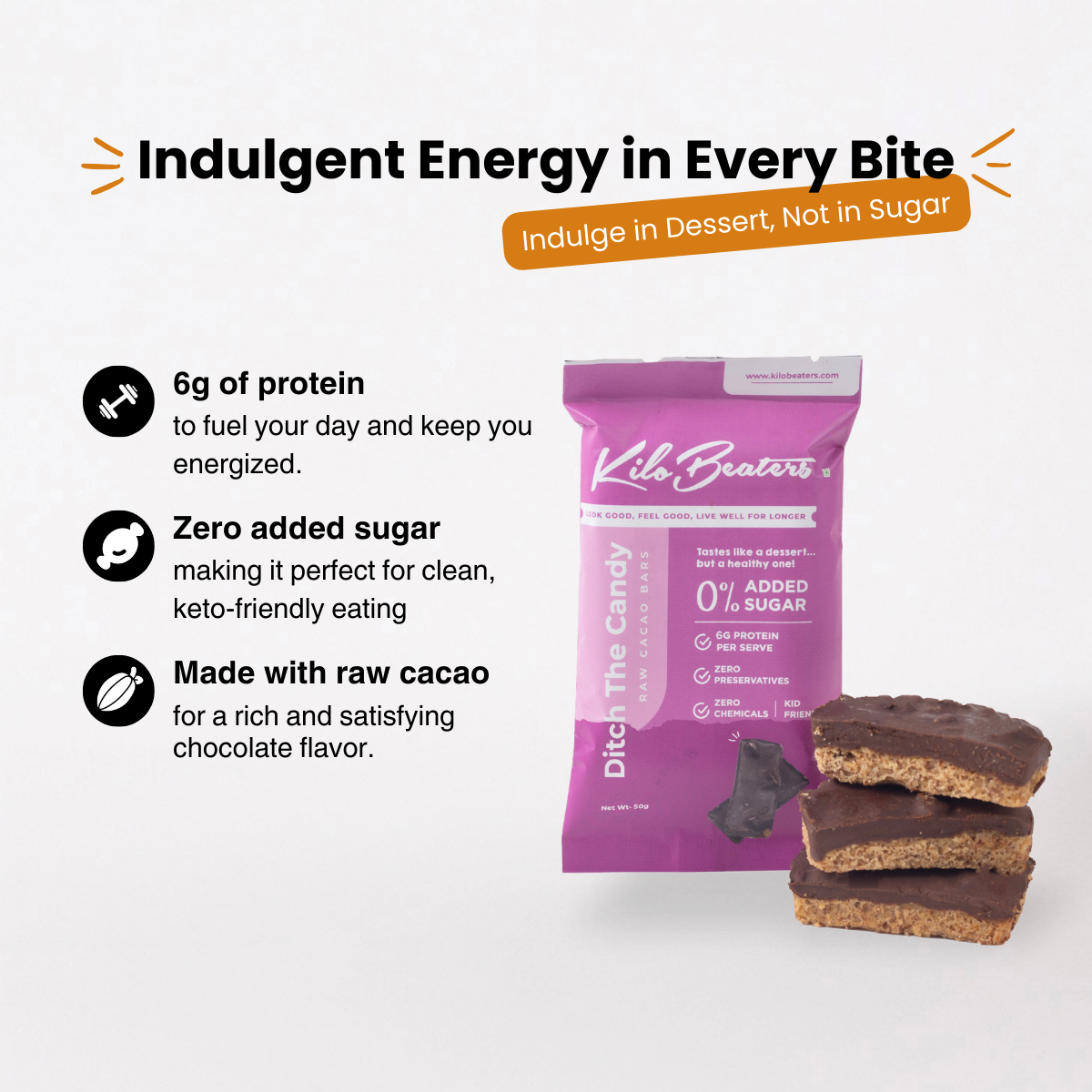 Ditch the Candy | Raw Cacao Bars | High-Protein, No Added Sugar ...